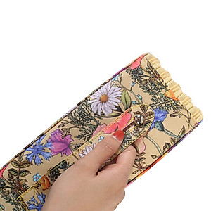 Shulaner 250 Slots Colored Pencil Case Organizer with Zipper Large Capacity Pen Holder Bag for Artist Yellow Flower