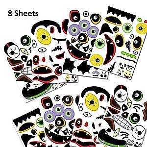 Halloween Pumpkin Craft Stickers, 32 Pcs Classic Pumpkin Expressions Jack-O-Lantern Stickers Pumpkin Decorating Stickers Halloween Face Stickers Halloween Trick or Treat Party Decorations