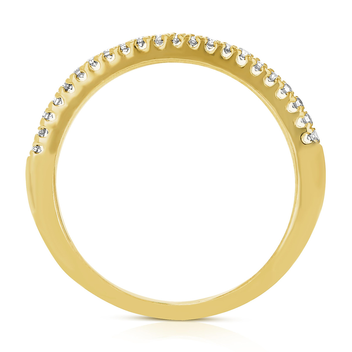 Vir Jewels 1/6 cttw Pave Round Diamond Wedding Band for Women in 10K Yellow Gold Prong Set, Size 5