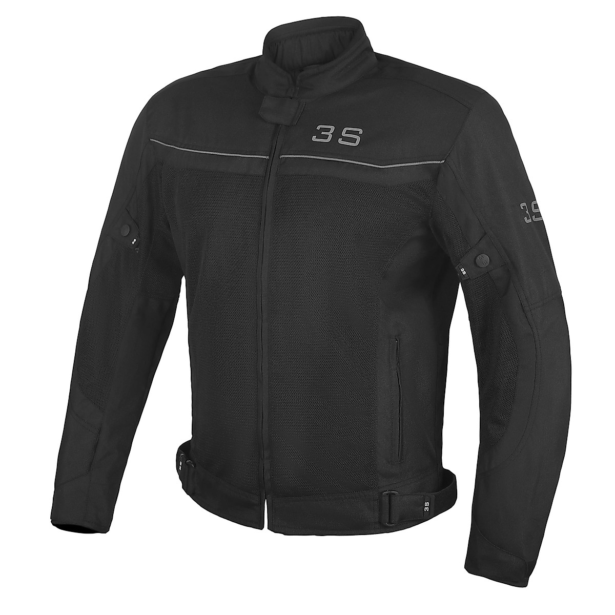 3S HIGH-PERFORMANCE MESH MOTORCYCLE JACKET- BREATHABLE, CE ARMORED FOR BIKER, RIDING PROTECTION...BLACK, 2-XL