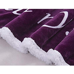 Faith Hope Love Blankets for Women | Inspirational Gifts for Women - Thoughtful Birthday Gifts for Women | Christian Blanket Gifts for Christian Friend Women or Men (Purple, Sherpa Fleece)