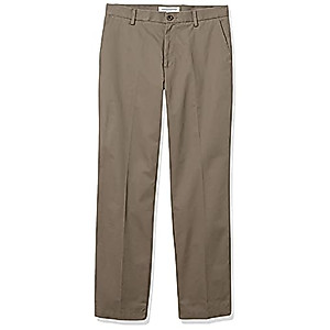Amazon Essentials Men's Classic-Fit Wrinkle-Resistant Flat-Front Chino Pant (Available in Big & Tall), Taupe, 40W x 30L