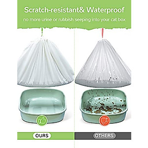 PETOCAT Litter Box Liners, 34 Count Jumbo Cat Litter Pan liners, Drawstring Litter Liner Bags For Litter Box, Easy Clean Up. Thick Large Kitty Litter Liner XL, Eco Friendly Pet Cat Supplies(36" x 19")