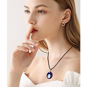 MAIBAOTA 10 Pcs Crystal Necklace Healing Amethyst Crystals Carnelian Chakra Necklaces Evil Eye Necklace Vintage Hippie Wiccan Boho Rose Quartz Moon Sun Jewelry Heart Gemstone Pendant for Women,