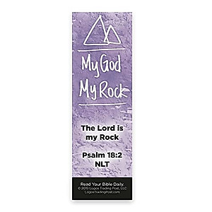 Children and Youth Bookmark, My God My Rock, Psalm 18:2, Pack of 25, Handouts for Classroom, Sunday School, and Bible Study
