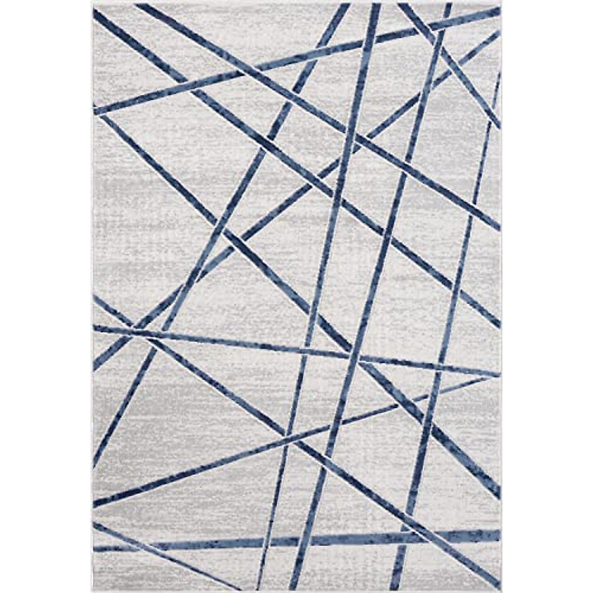 Abani Atlas 5'x8' Blue/Grey Area Rug, Criss Cross Design - Durable Non-Shedding - Easy to Clean
