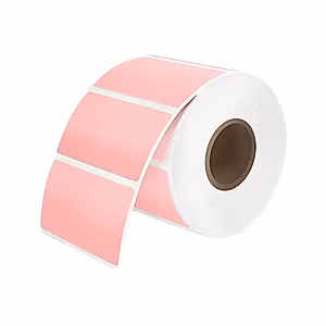 Phomemo Pink Direct Thermal Labels for Label Printer, Perforated Barcode Address Thank You Labels, Compatible with Rollo, iDPRT, Zebra Desktop Printers - 2.25" X 1.25”,1000/Roll