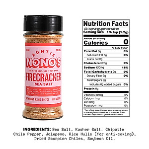 Auntie Nono’s Firecracker Sea Salt Seasoning - Hot Jalapeno Seasoning Salt - Organic Sea Salt Infused Seasoning - Spicy Salt Pepper Seasoning for Soups, Salads, Pizza, Popcorn.