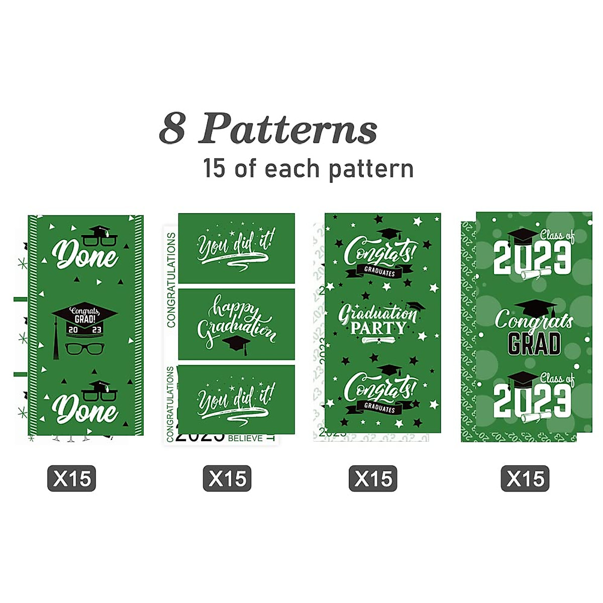 120 PCS Graduation Candy Wrappers, Congrats Grad Candy Bar Labels, Graduation Mini Chocolate Candy Stickers for Class of 2023 Graduation Party Favors and Party Supplies for Guest - Blue and White