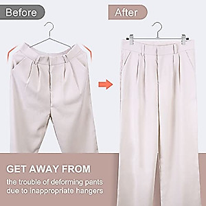 ESEOE Pants Hangers with Clips, Pants Hangers Space Saving, Non Slip Adjustable Clip Skirt Hangers, Metal Adult Kids Hangers for Closet Skirt Shorts Trouser Leggings (20 Pack)