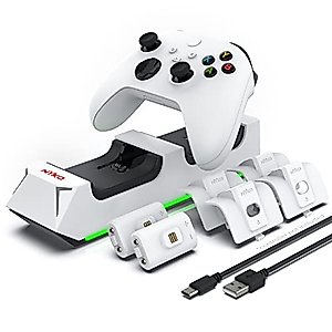 Nyko Charging Station for Xbox Series XS and Xbox - Charge Base for 2 Xbox Controllers w/LED Indicators and Extra USB Port - Xbox Controller Charge Stand w/Rechargeable Batteries - Xbox Accessories
