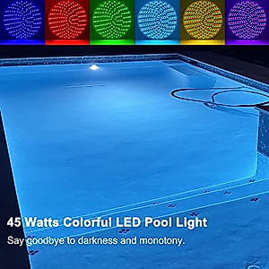 Pool Lights for Inground Pools, 120V 45W Color Changing Pool Light Bulb with Remote Control, Replacement Bulb for Pentair, Hayward and Other E26 Screw in Type Bulbs