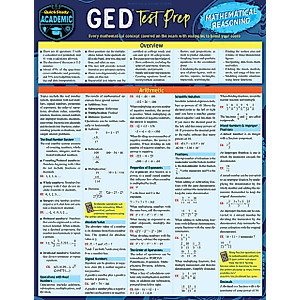 GED Test Prep Mathematical Reasoning: a QuickStudy Laminated Reference Guide (Quick Study Academic)