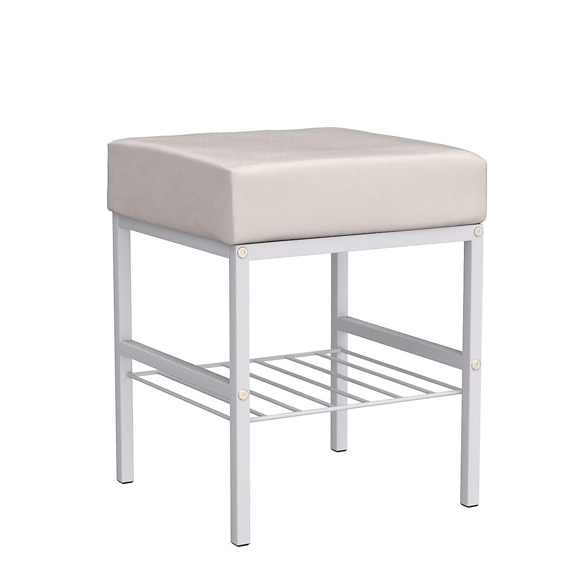 Cpintltr Multifunctional Vanity Stools Velvet Footstool Ottoman Shoe Changing Stool Makeup Stool Storage Stool Footrest Vanity Stool Small Footstool Pouf Ottoman Ottoman Stool for Makeup Room Cream