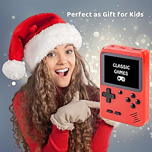 Kids Mini Handheld Games Console Built-in 400 Classic 8 Bit Retro NES Games, 2.8 Inch Screen, Rechargeable Battery, TV Video Output, Birthday Present for Boys Girls Adult