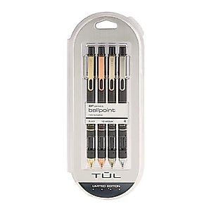 TUL Element Limited-Edition Retractable Ballpoint Pens, Medium Point, 1.0 mm, Assorted Barrel Colors, Black Ink, Pack Of 4