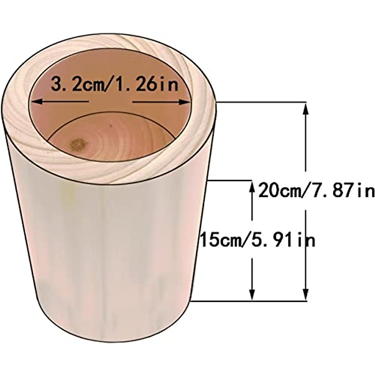 Set of 4 Bed Risers Furniture Risers, Furniture Height Raisers Lifting Height 15cm, Heavy Duty Furniture Wooden Lifts, for Tables Chairs Sofas Cabinets Bed(Size:Inner Diameter 3.2cm)