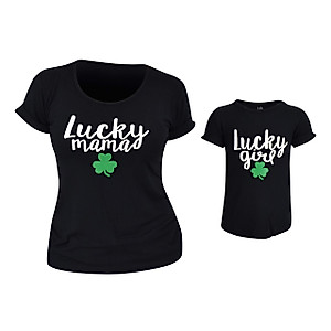 Unique Baby Girls Lucky Mama St Patrick Day Mommy and Me Scoop Neck Shirt (3t) Green
