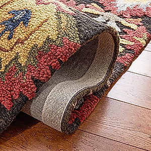 SAFAVIEH Blossom Collection 3' x 5' Charcoal/Multi BLM402H Handmade Premium Wool Entryway Living Room Foyer Bedroom Accent Rug