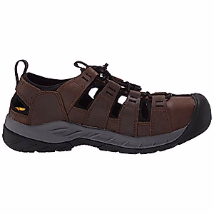 KEEN Utility Men's Atlanta 2 Cooler Plus Low Steel Toe Slip On Non Slip Work Shoes, Cascade Brown/Black, 9 Medium US