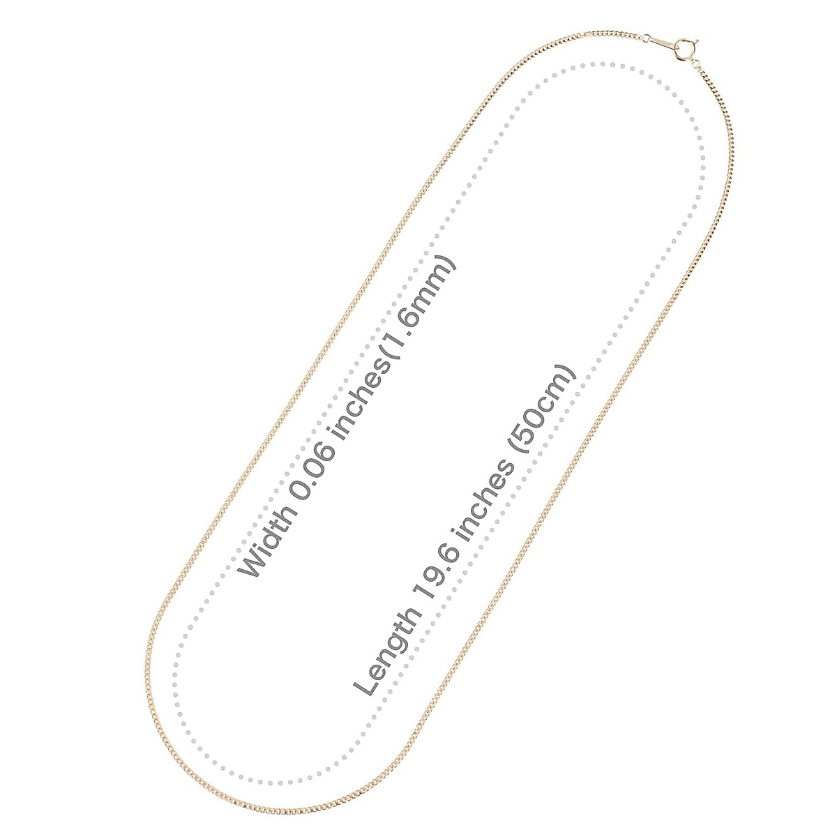 FAIRY CULLET 18k Solid Gold Necklace, 18k Yellow Gold Kihei Chain with Japan Mint mark 19.6 inches 5g Gold Necklace Jewelry for Woman and Men