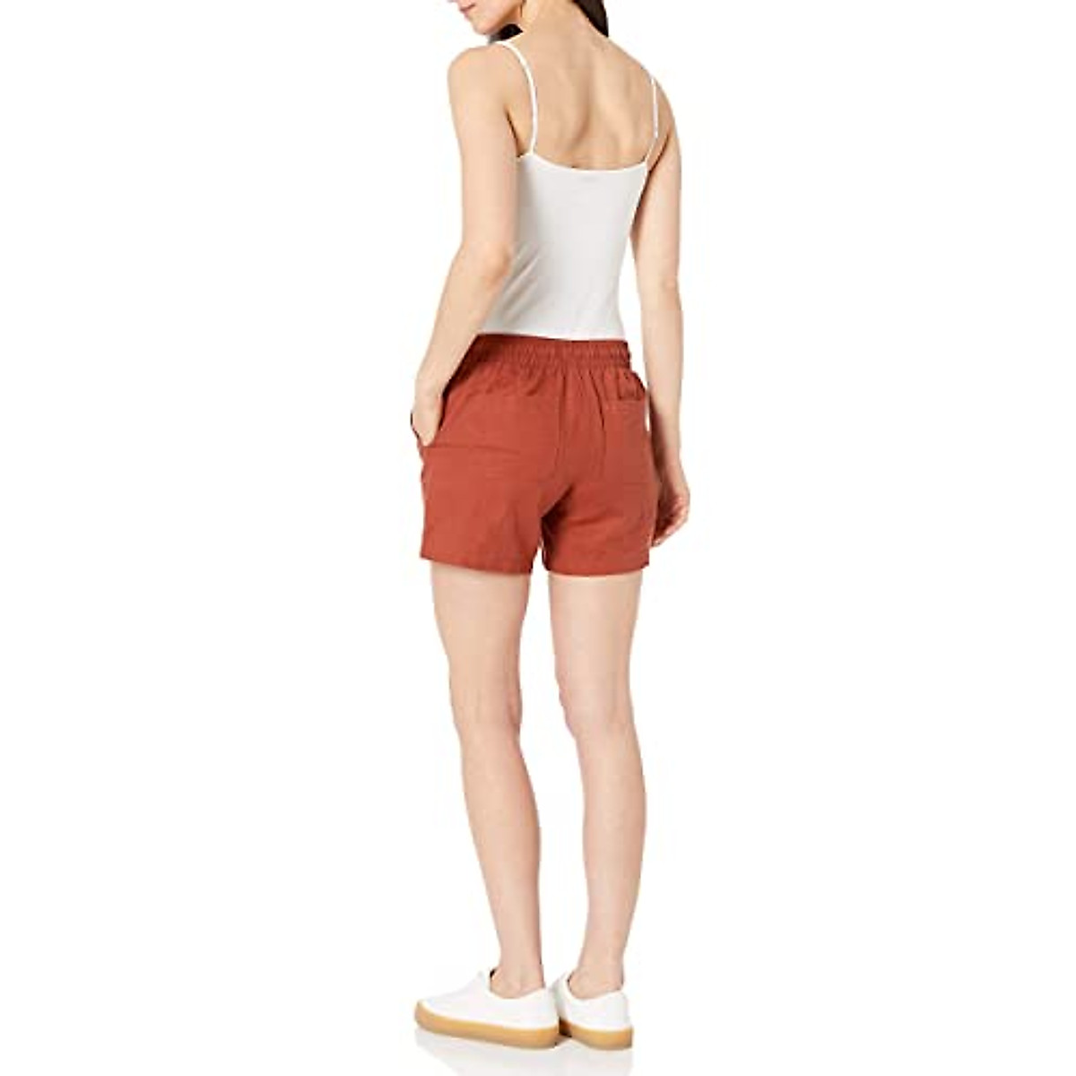 Amazon Essentials Women's 5" Inseam Drawstring Linen Blend Short (Available in Plus Size), Terracotta, 2X