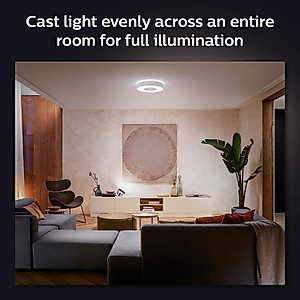 Philips Hue Infuse Medium Ceiling Lamp, White - White and Color Ambiance Color-Changing Smart LED Light - 1 Pack - Control with Hue App - Compatible with Alexa, Google Assistant, and Apple Homekit.