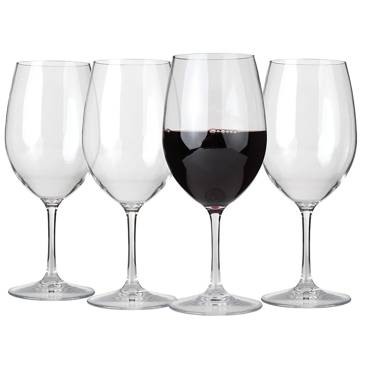 Lily's Home Unbreakable Cabernet and Merlot Bordeaux Red Wine Glasses, Made of Shatterproof Tritan Plastic, For Indoor and Outdoor Use, Reusable and Dishwasher-Safe, Crystal Clear 20 oz.