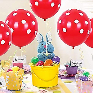 100pcs Red and White Polka Dots Balloons 12inch Large Polka Dot Latex Party Strawbetty Mouse Balloons for Wedding Birthday Party Festival Decoration Halloween Christmas New Year Supplies