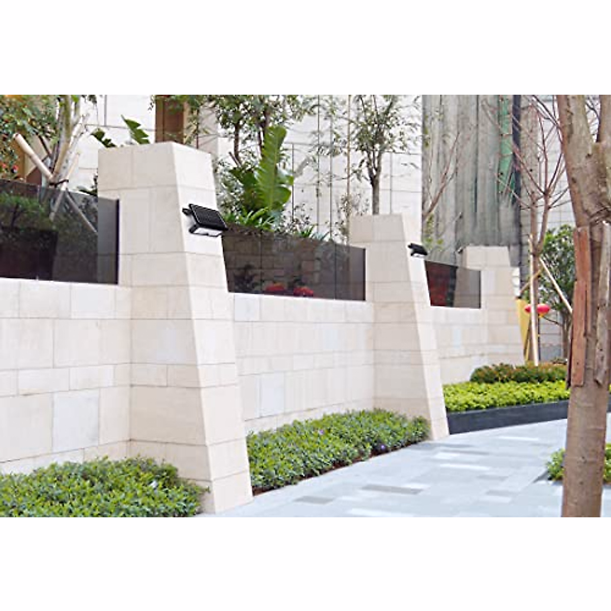 eLEDing 1100 Lumens Black PIR Motion Activated Solar Power Outdoor LED 5-in-1 Flood Light for Parking Area Garage Yard Backyard Garden Deck Path Camping