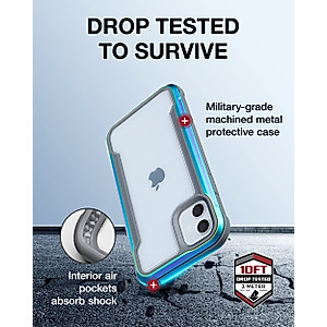 Raptic Shield for iPhone 11 Case, Shockproof Protective Clear Case, Military 10ft Drop Tested, Durable Aluminum Frame, Anti-Yellowing Technology Case for iPhone 11, Iridescent