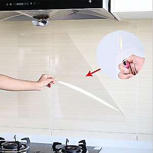 COSNIGHT Clear Contact Paper Kitchen Oil Proof Waterproof Wallpaper Self Adhesive Vinyl Film High Temperature Resistant Transparent Paper Removable Paper for Cupboard Doors Walls Kitchen 11.8In*118In