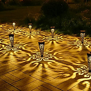 Solar Pathway Lights,8 Pack Solar Lights Outdoor Waterproof,Dusk to Dawn Up to 12 Hrs Solar Powered Outdoor Pathway Garden Lights Auto On/Off, LED Landscape Lighting Decorative for Walkway Patio Yard