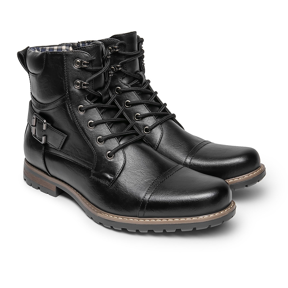 Bruno Marc Men's Motorcycle Combat Boots Casual Zipper Biker Boot, Black, Size 14 M US, Philly-3