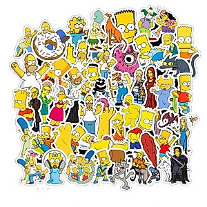 Simpson Family Vinyl Waterproof Stickers 50pcs Pack Computer Car Skateboard Motorcycle Bicycle Luggage Guitar Bike Decal Best Gift for Kids (Simpson Family)