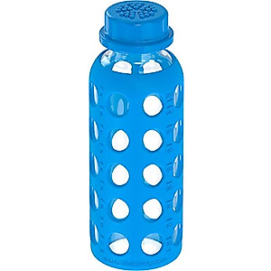 Glass Bottle with Flat Cap and Silicone Sleeve Ocean Lifefactory 9 oz Bottle