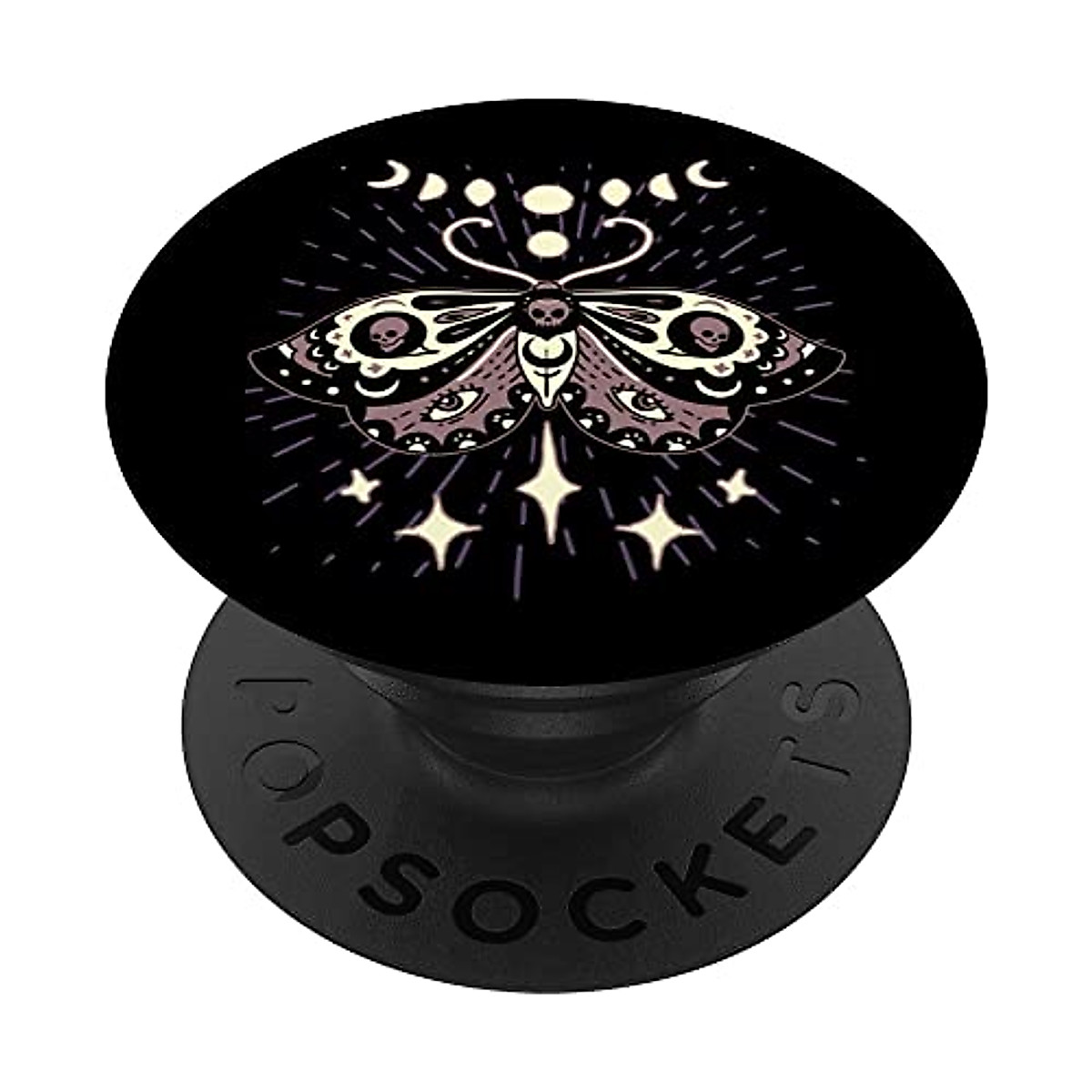 Witchy Luna Moth Moon Phases Goth Occult Wiccan Insect Lover PopSockets Swappable PopGrip
