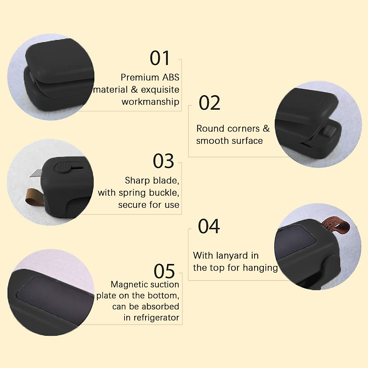 Ailgely Mini Bag Sealer, 2 In 1 Portable Heat Sealer and Cutter,Handheld Heat Vacuum Sealer,for Snack Plastic Fresh Bags Cookies Food Storage (Battery No Included)