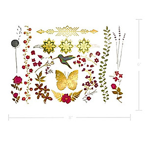Terra Tattoos Gold Metallic Temporary Tattoos Waterproof Nontoxic Long Lasting Perfect for Beach, Festivals, & more (Enchanted)