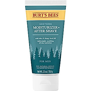 Burt's Bees Soothing Moisturizer + After Shave with Aloe & Hemp for Men, White, 2.5 Oz