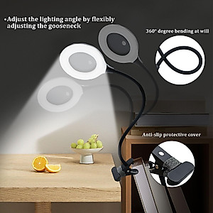LED Magnifying Lamp with Light, 10X Desk Magnifying Glass with Lamp and Stand,Lighted Hands Free Flexible Gooseneck Professional Cool Light Lamp for Craft,Reading, Seniors,