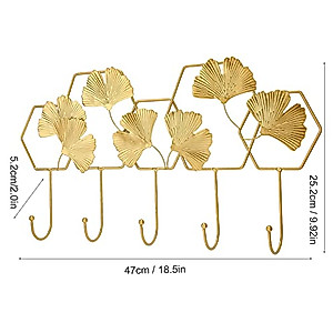 Agatige Wall Mounted Clothes Hook,Multifunctional Clothes Hanger Reusable Space Saving Coat Rack for Scarf & Bag(Gold)