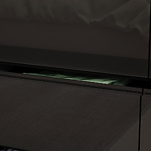 Hitow Bedroom Dressers with 8 Drawers, Wooden Wide Dresser with Light, Modern Black Dresser for Bedroom, Double Dresser Chest of Drawers, High Gloss, LED Light, Black, 63”W x 15.7”D x 30.9”H