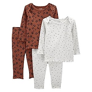 Simple Joys by Carter's Baby Girls' 4-Piece Textured Set, Animal Print/Grey, Newborn