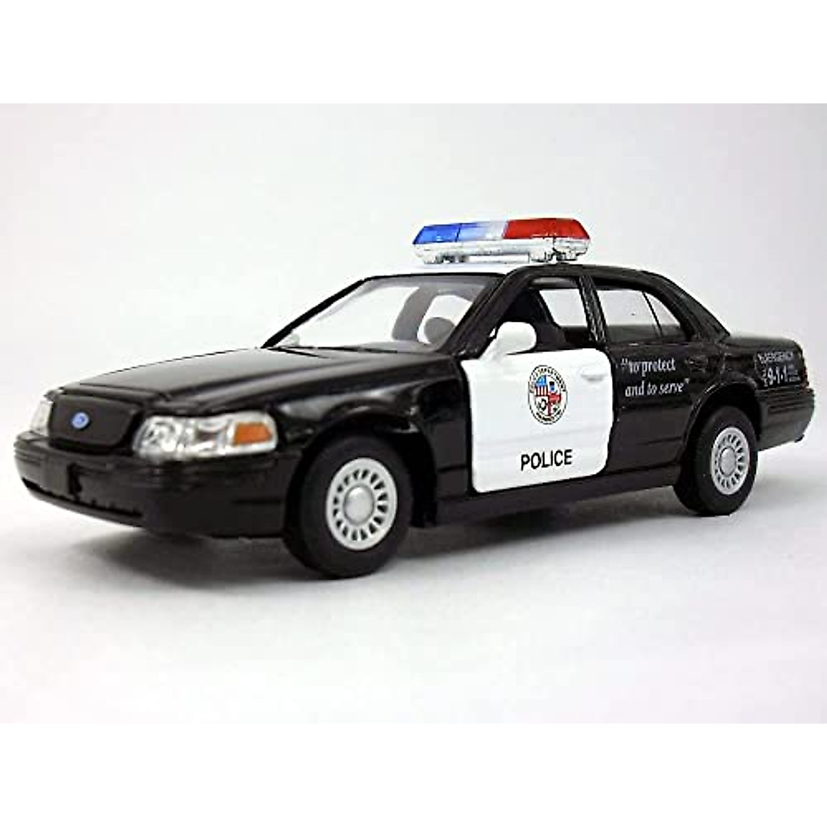 🚓 KiNSMART Ford Crown Victoria 5" 1:42 Scale Police Interceptor Car w/ Pullback Action 👮