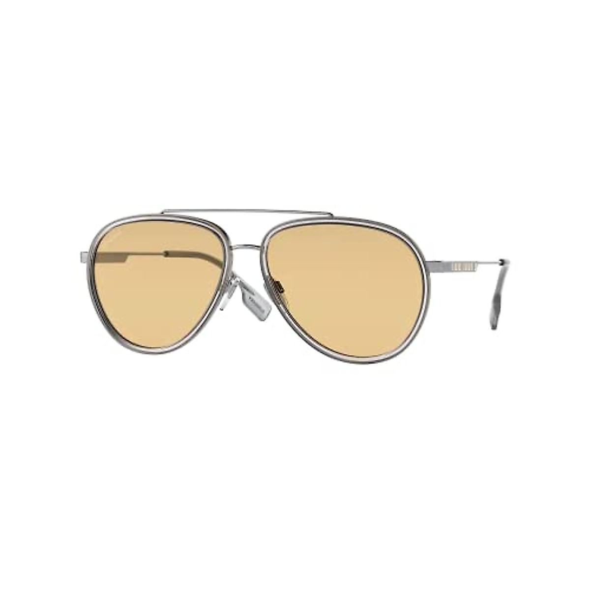 BURBERRY Oliver BE3125 1003/8 59MM Gunmetal/Light Yellow Pilot Sunglasses for Men + BUNDLE With Designer iWear Complimentary Eyewear Kit