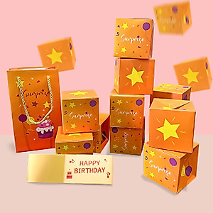 CASINIS Surprise Gift Box Pop Up Boxes Pop Out Explosion Gift Box Creativity Folding Bouncing Red Envelope Gift Box for Birthday Anniversary Valentine Proposal (Happy birthday)