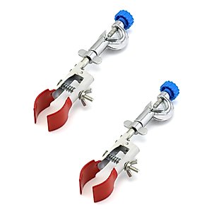 QWORK Lab Clamp, 2 Pack, Cork Lined Prongs, Burette, Flask, Beaker Clamp, Holds Objects up to 1.75" [45mm], Labs Universal Clamp (Rods up to 0.7" Diameter)