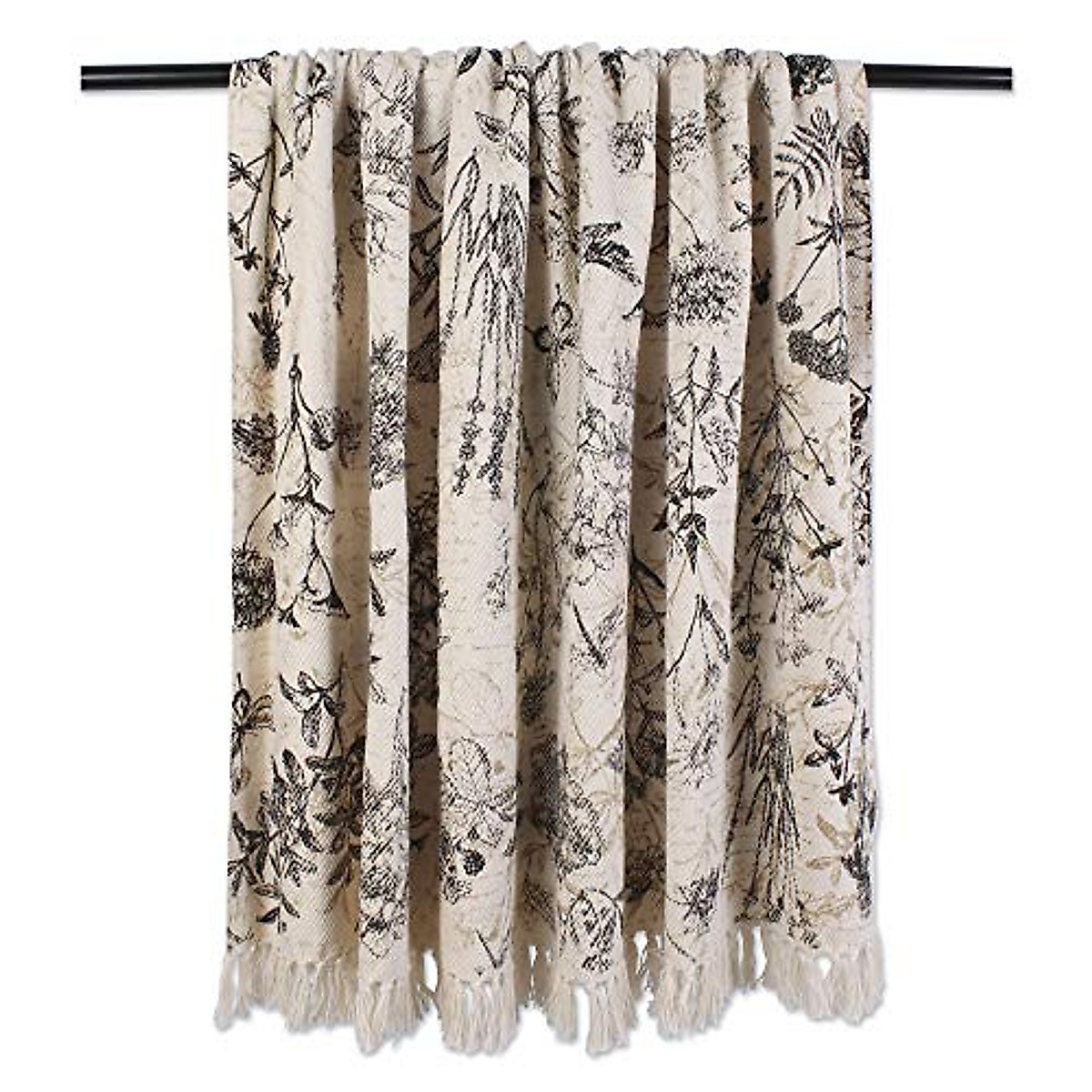 DII French Country Printed Woven Throw, 50x60, Botanical