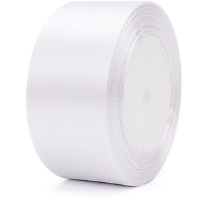 Nsilu 25 Yards 1-1/2 inches Wide Satin Ribbon Suitable for Wedding, Party and Gift Box Packaging Ribbon (White, 1-1/2")